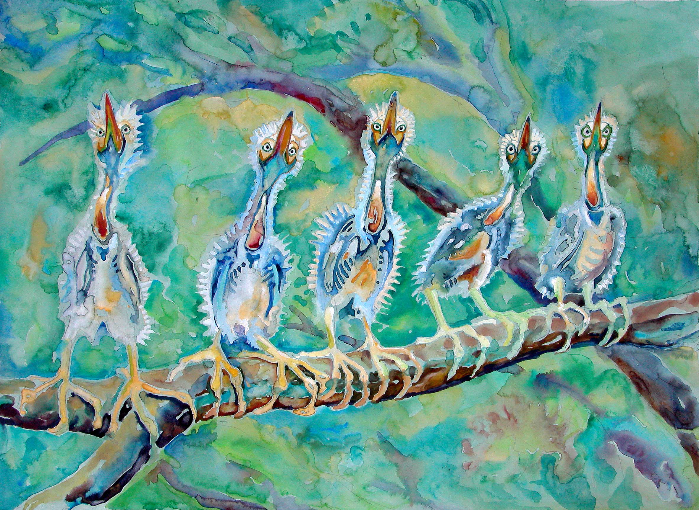 Baby Herons – Christopher Inglis Stebly Art